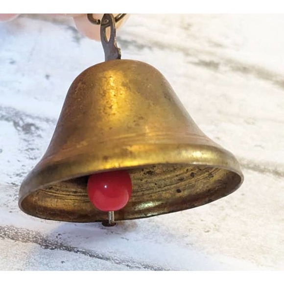 Unknown | Holiday | Small Gold Tone Bell With Red Clapper | Poshmark
